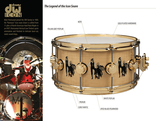 DW Fleetwood Mac DW ICON Snare Drum | Drum Workshop Inc.
